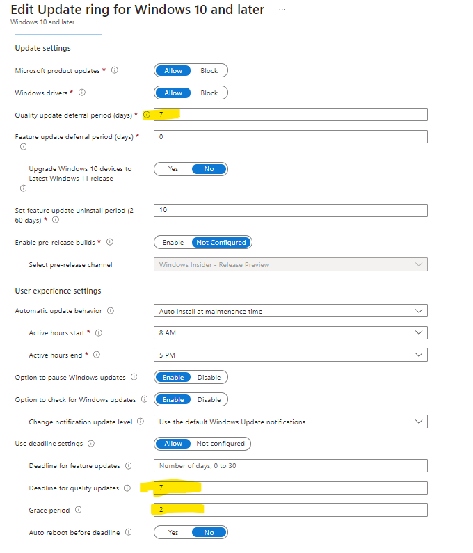 Intune update rings - Use Deadline settings | Microsoft Community Hub