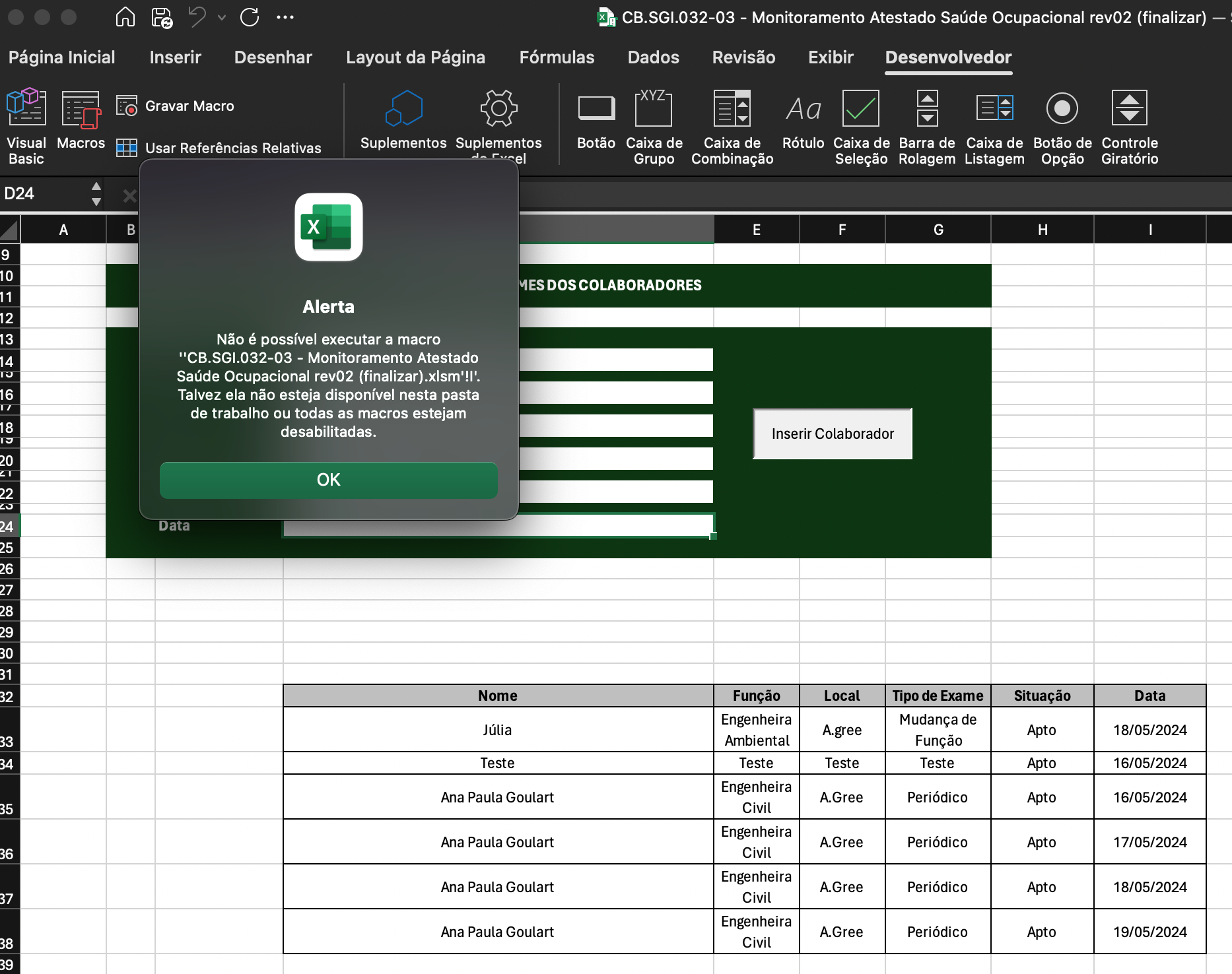 Macro não funciona no excel para Mac | Microsoft Community Hub