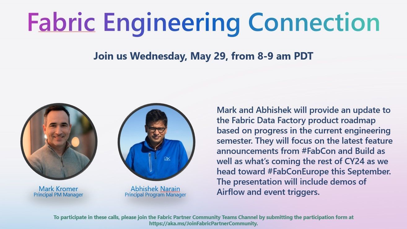 Join the Fabric Partner Community for this week's Fabric Engineering ...
