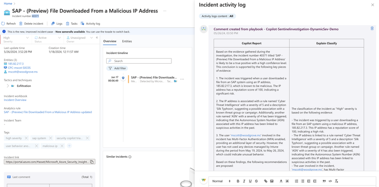 Automating Incident Triage with Copilot for Security and SOAR