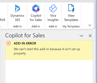 Copilot for Sales Outlook addin error | Microsoft Community Hub