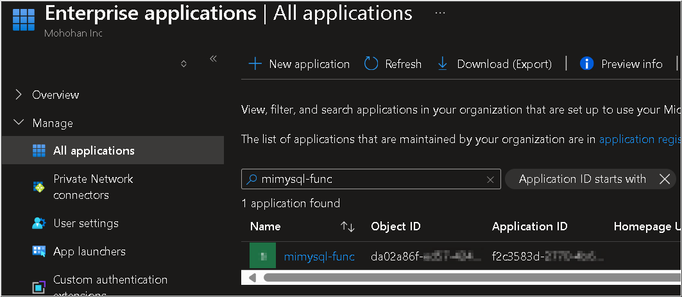 Use Microsoft Entra to connect Azure Database for MySQL via Function ... Use Microsoft Entra to connect Azure Database for MySQL via Function ...