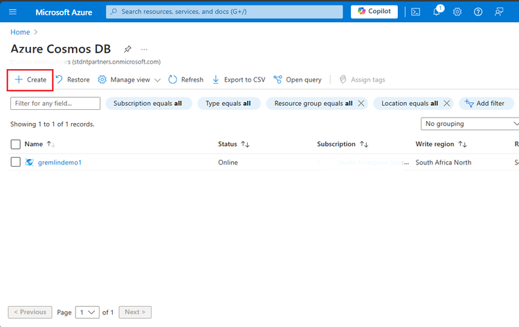 Getting started guide to Azure Cosmos DB with Gremlin