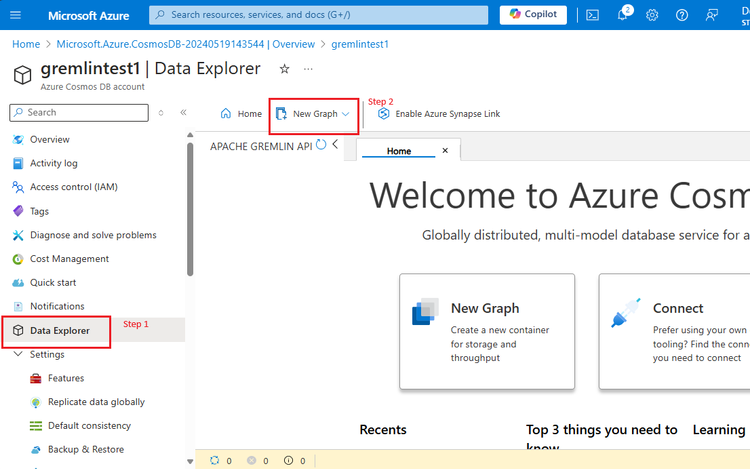 Getting started guide to Azure Cosmos DB with Gremlin