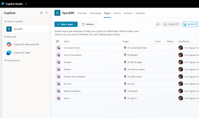 Copilot not working with AzureOpenAI, no topic "Conversational Boosting" after turn on ...