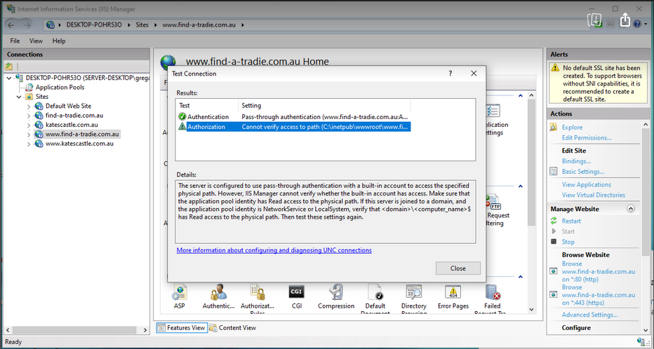 How do I solve this IIS permission error? | Microsoft Community Hub