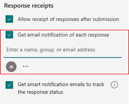 Add or remove people from your form response notification emails | Microsoft Community Hub