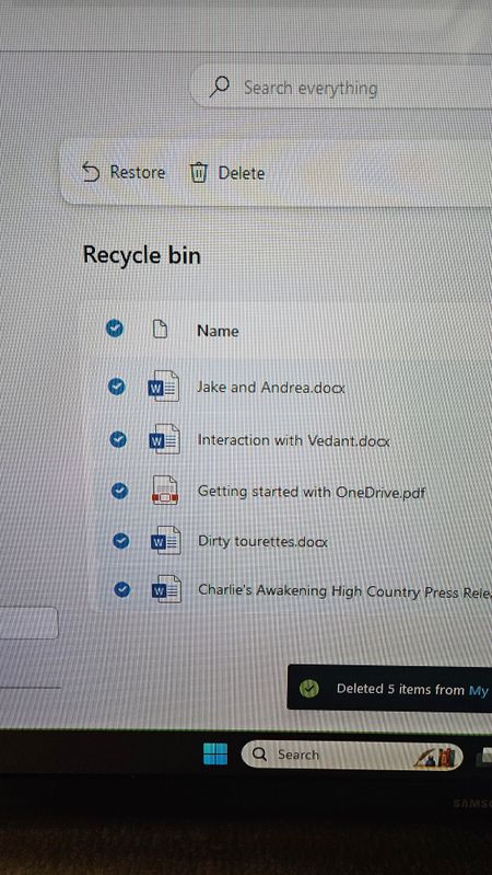 Can't empty recycle bin in onedrive | Microsoft Community Hub