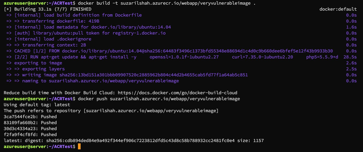 Vulnerability Assessment on Azure Container Registry with Microsoft Defender and Docker Scout