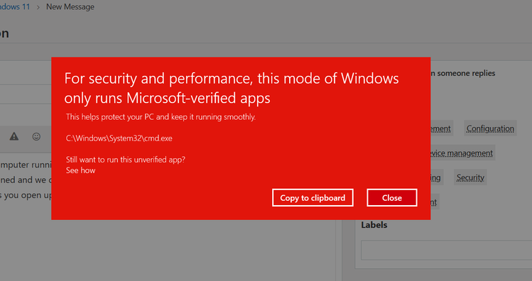 S mode not turning off | Microsoft Community Hub