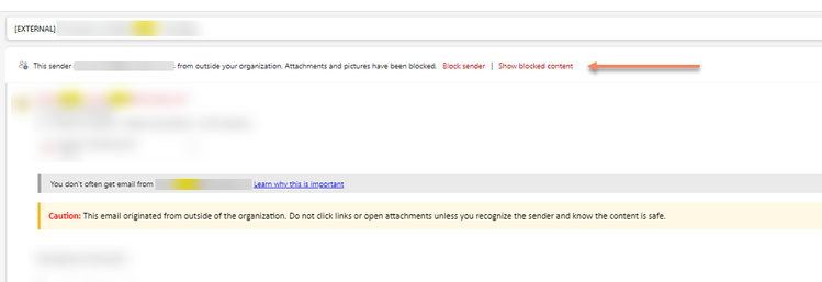 New external sender warning banner appearing | Microsoft Community Hub