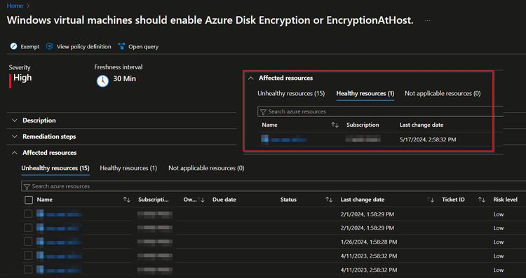 How to get Policy "Windows VMs should enable ADE or EncryptionAtHost ...