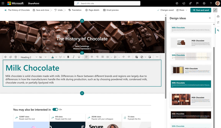 Introducing SharePoint design ideas | Microsoft Community Hub