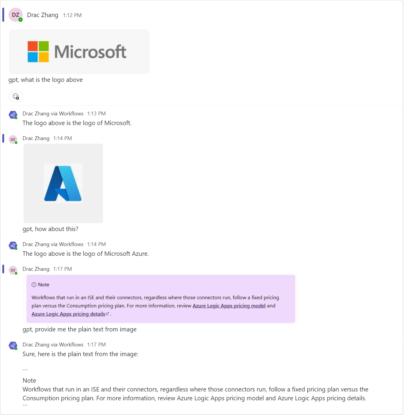 Integrate GPT4o (Azure Open AI) in Teams channel via Logic App with image supportability ...