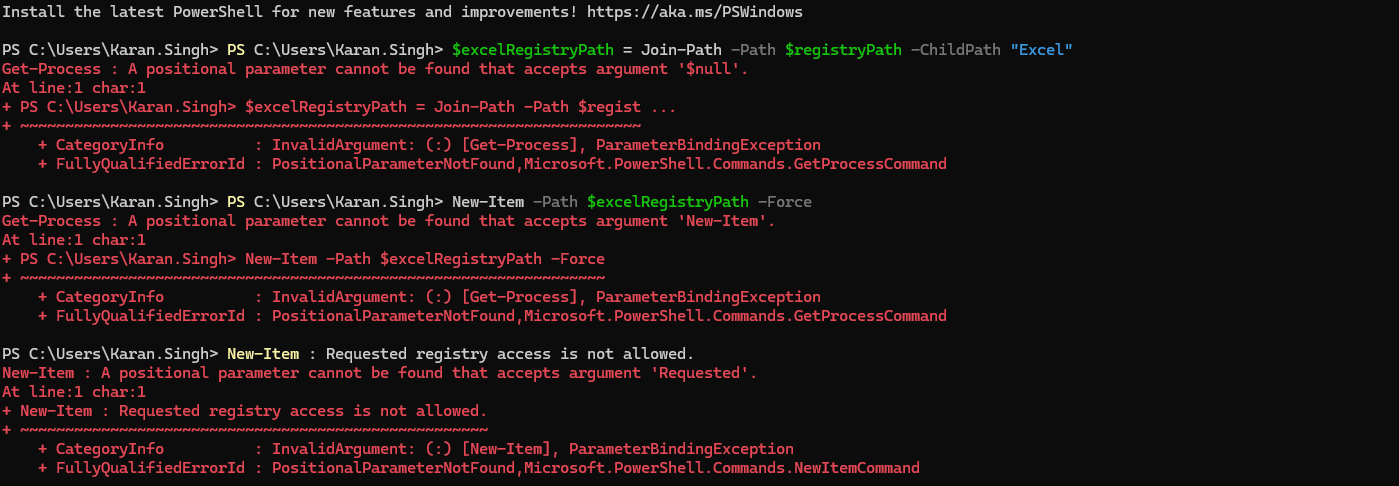 Below Powershell script is not working without running as administrator ...