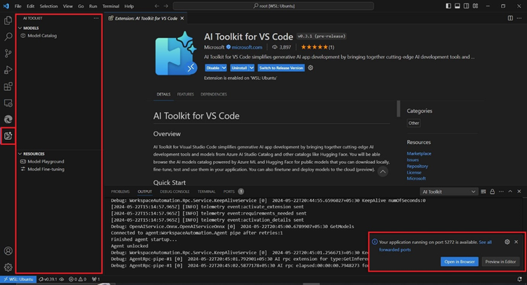 Visual Studio AI Toolkit : Building GenAI Applications