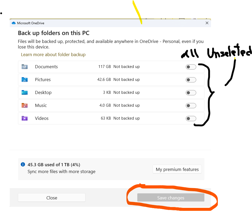 I do not want automatic back up to OneDrive | Microsoft Community Hub