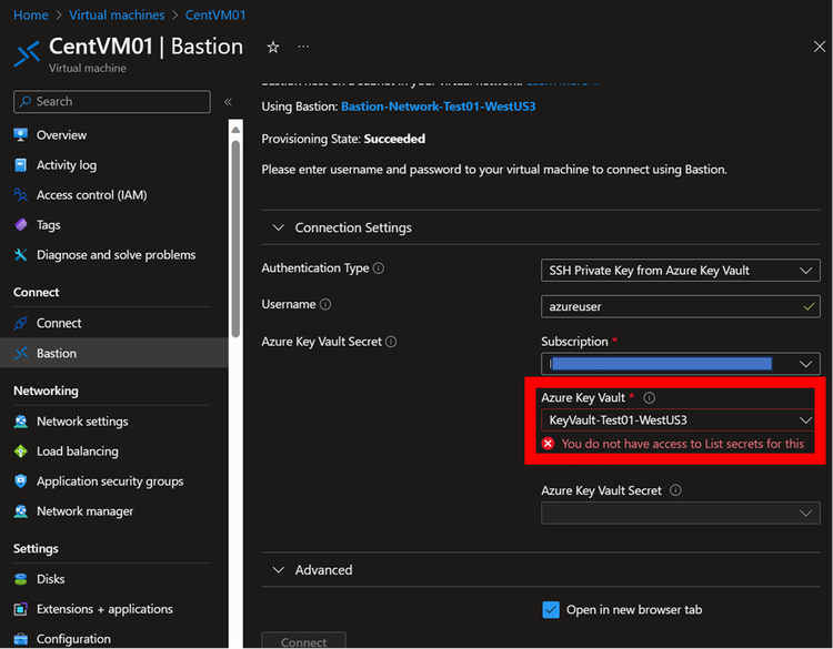 Connect To A Linux Vm Using Bastion And Key Vault Without A Private Key File