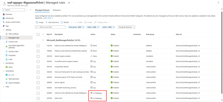 Azure WAF Public Preview: JavaScript Challenge | Microsoft Community Hub