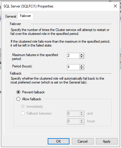 Issue with Failover Cluster Manager Settings: Exceeding Maximum ...