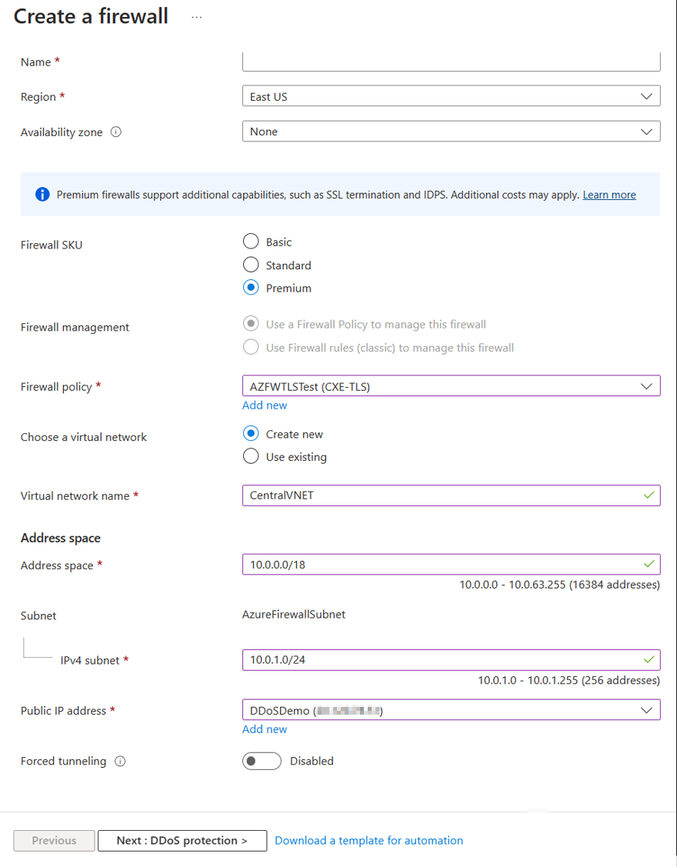 New Blog | Portal extension for Azure Firewall with DDoS protection ...