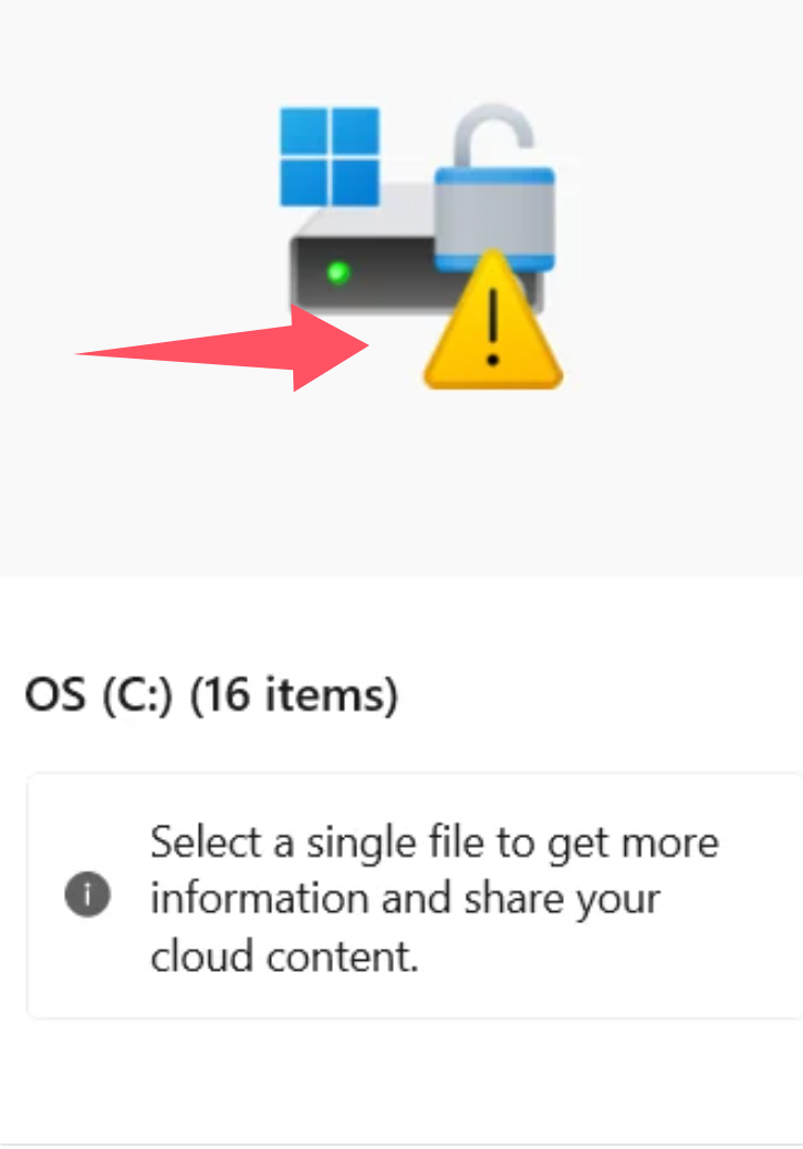 Why this Warning triangle on my C drive icon? | Microsoft Community Hub