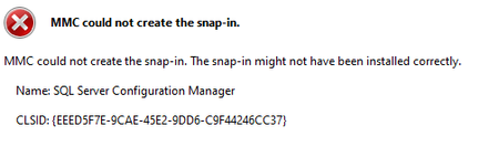 SQL Server Config Manager Error "MMC could not create the snap-in" | Microsoft Community Hub