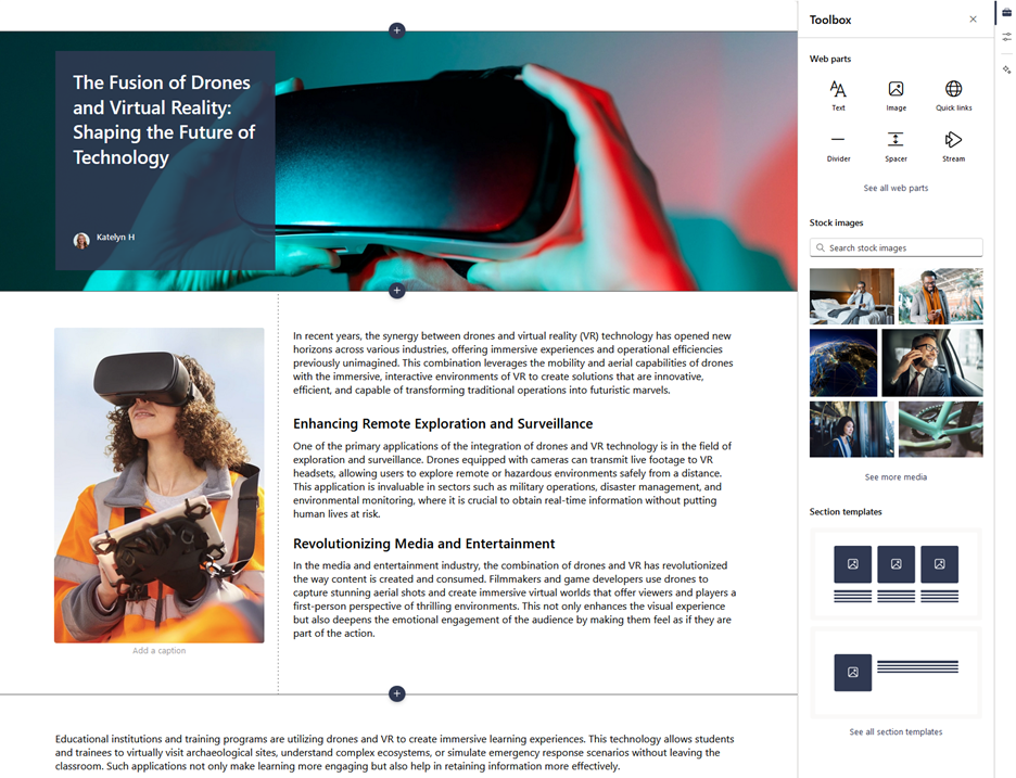 Introducing the content pane in SharePoint pages and news | Microsoft ...
