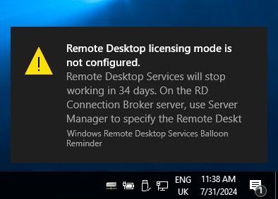 Remote desktop licensing mode is not configured | Microsoft Community Hub