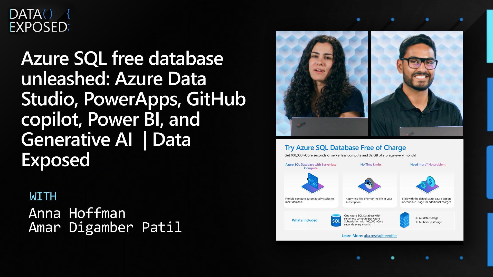 Azure SQL free database: Azure Data Studio, PowerApps, GitHub copilot, Power BI, and Generative ...