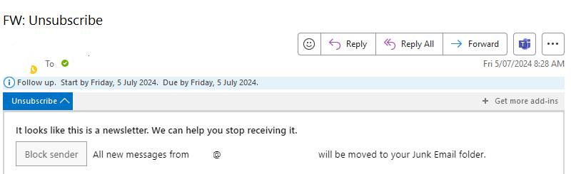 Emails with Unsubscribe link get Unsubscribe button | Microsoft ...