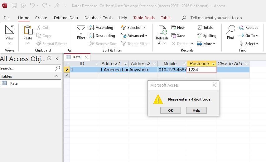 MS Access- Validation for post codes | Microsoft Community Hub