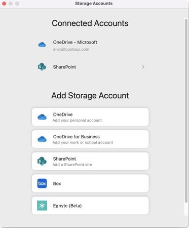 Manage your storage accounts from Mac