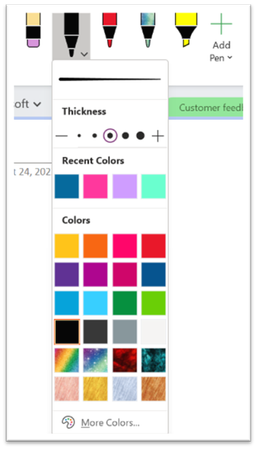 New Draw tab and ink tools in OneNote on Windows