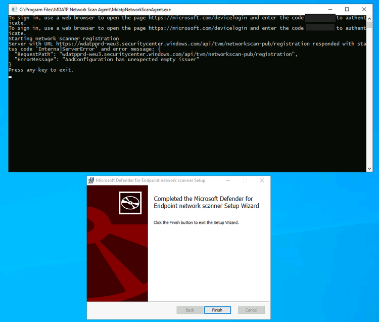 SOLVED: Network Scan Agent - installation/registration error | Microsoft Community Hub