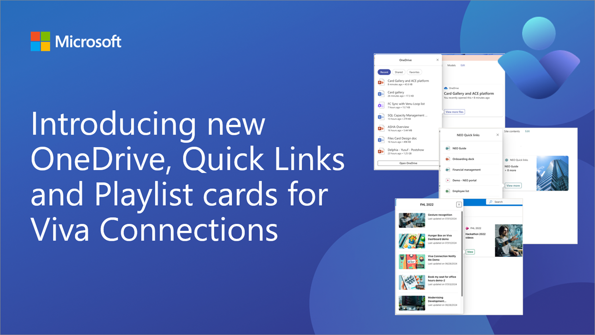 Introducing new OneDrive, Quick Links and Playlist cards for Viva ...