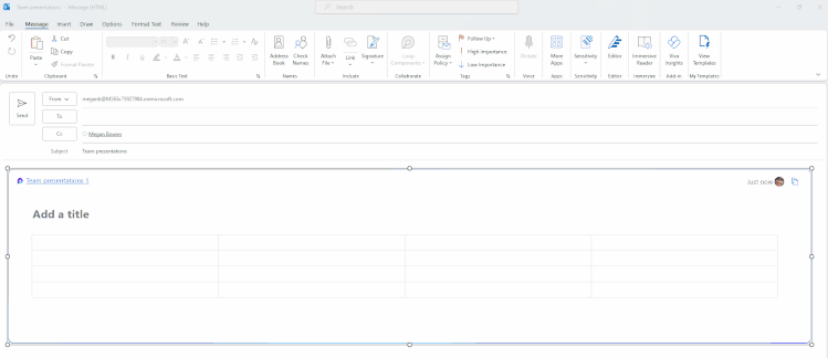 Collaborate using Loop components in Outlook