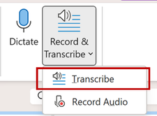 Transcribe and Ink experience in OneNote on Windows