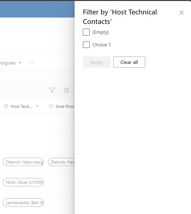 After the last SharePoint update, I can't filter Choice type fields | Microsoft Community Hub