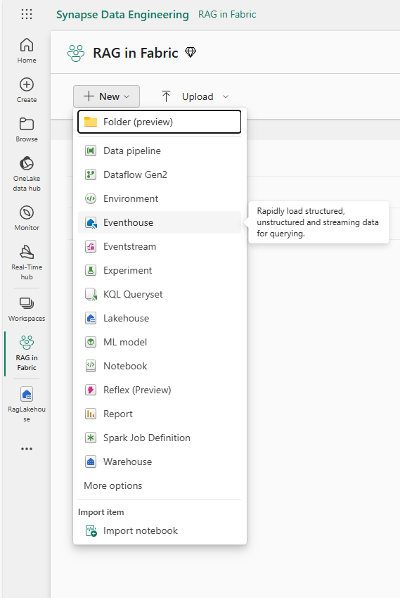 Building a RAG application with Microsoft Fabric