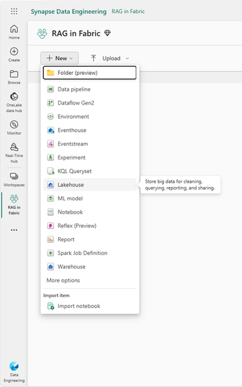 Building a RAG application with Microsoft Fabric