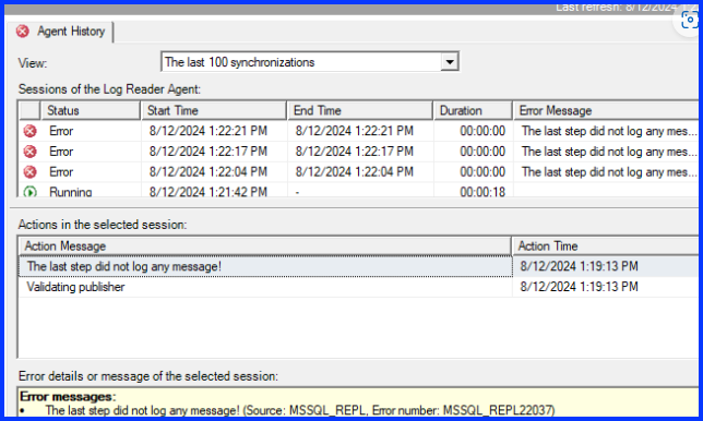 Log Reader Agent throwing errors on Azure SQL Managed Instance ...