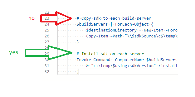 Why are some comments in my yml pipeline code not green | Microsoft Community Hub