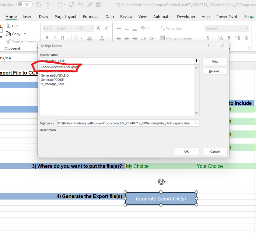 Cannot assign a macro to a button using simple shape - too complex to be assigned to object ...