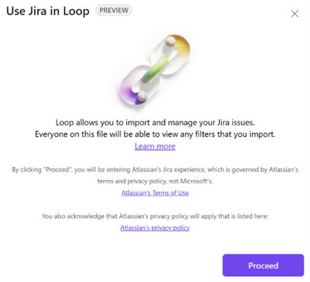 Jira integration with Microsoft Loop