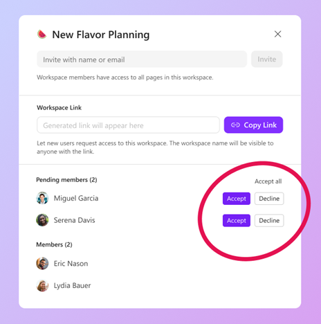 Join Loop workspaces with a link