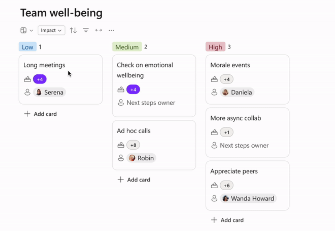 Microsoft Loop board improvements