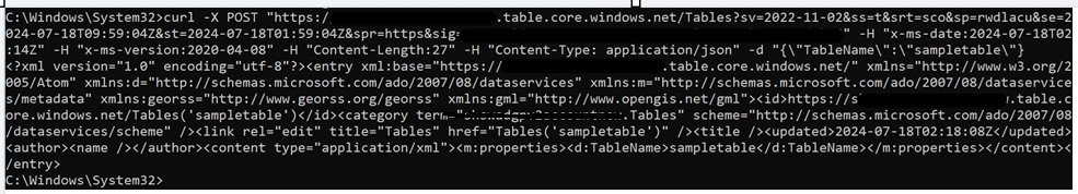 Performing simple Azure Table Storage REST API operations using curl ... Performing simple Azure Table Storage REST API operations using curl ...
