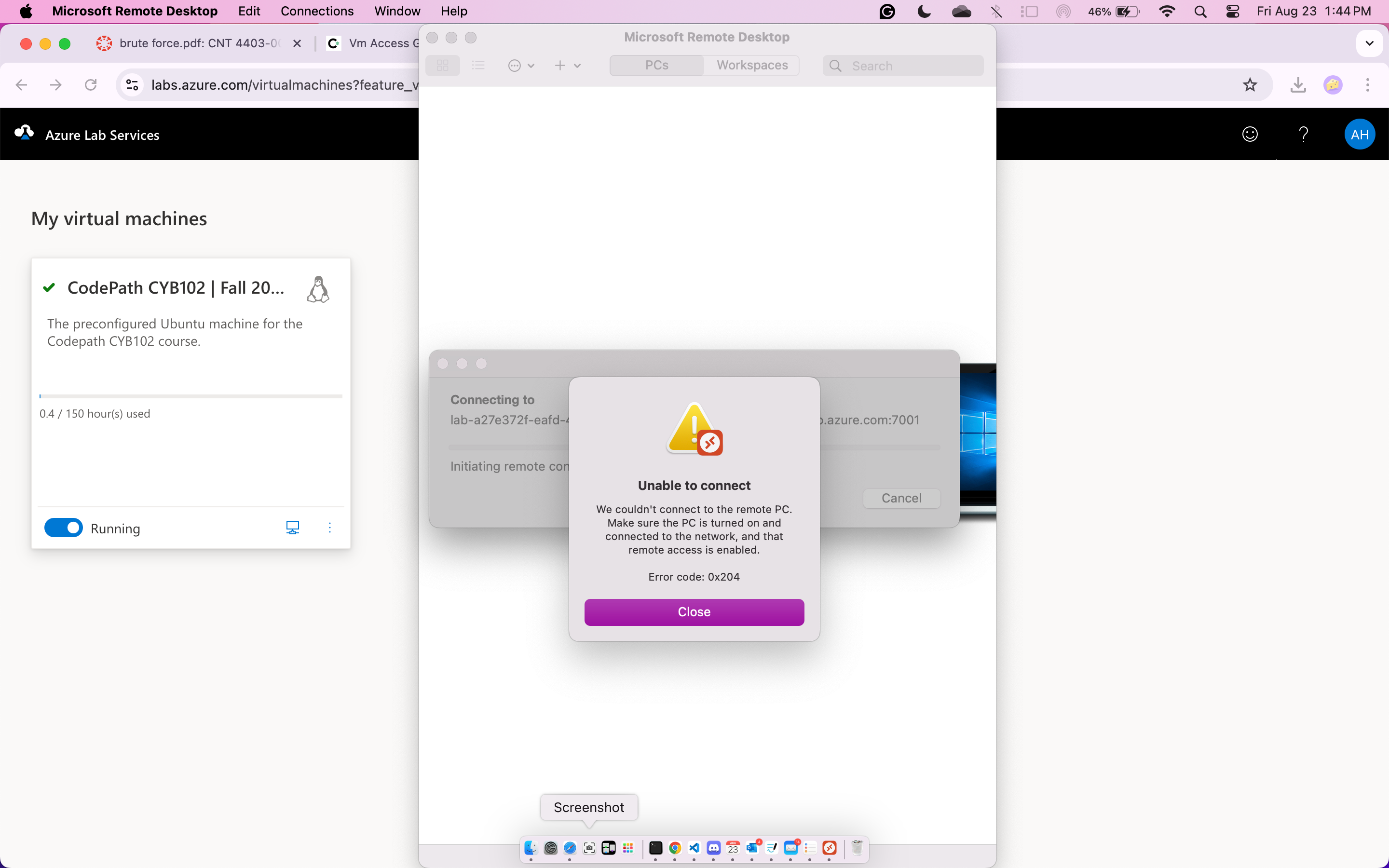 connecting to code path azure virtual machine | Microsoft Community Hub