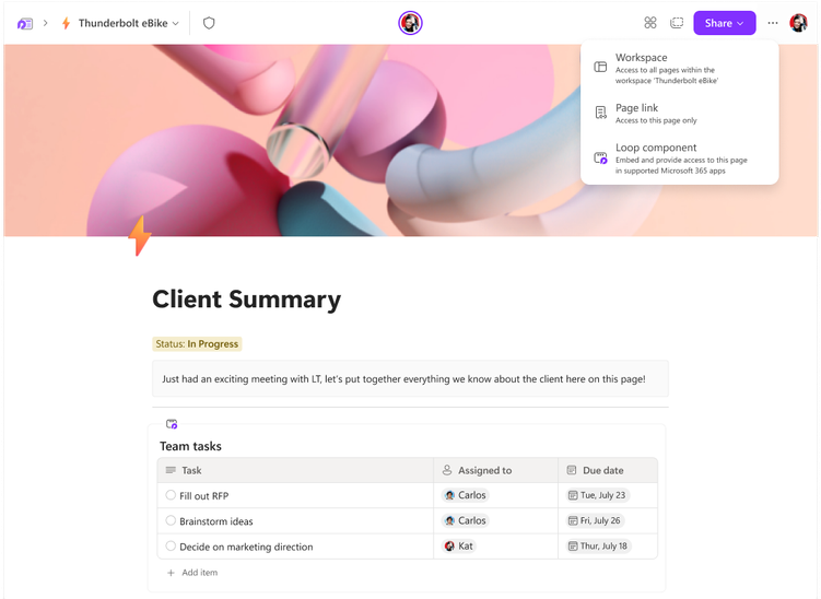 Guest sharing in Microsoft Loop